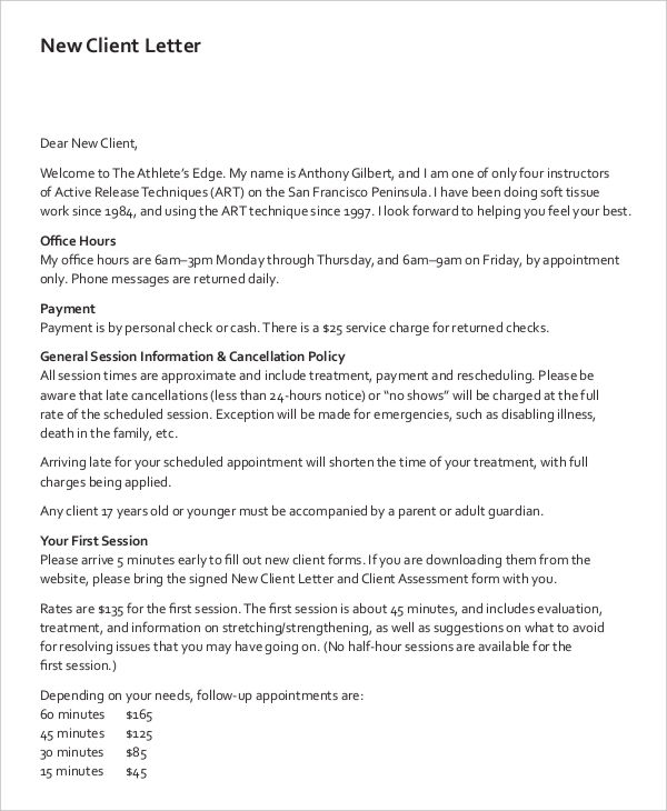 11 Client Letter Templates Free Sample Example Format Download