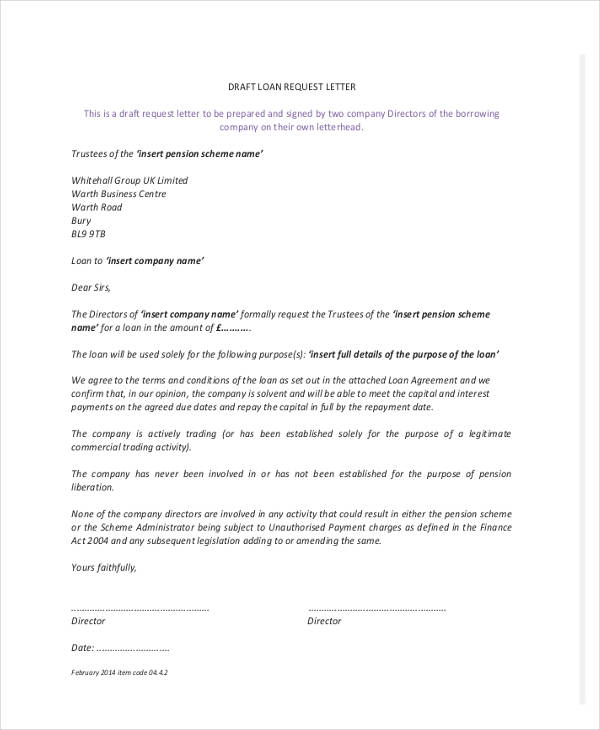 Loan Letter Templates - 9+ Free Sample, Example Format Download