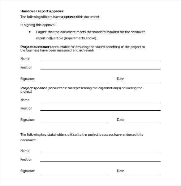Handover Document Sample Handover Letter Free Documents Images And 