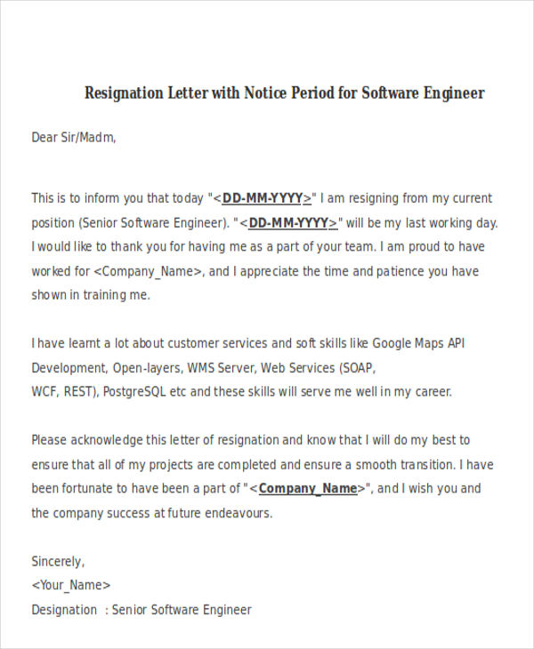 32+ Resignation Letter Format - PDF, DOC, iPage