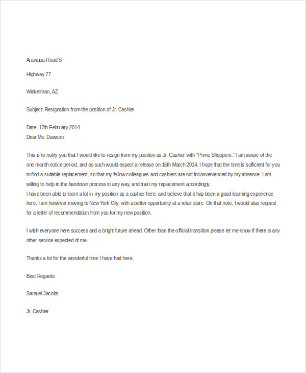 26+ Simple Resignation Letters- Word, PDF, Docs | Free & Premium Templates