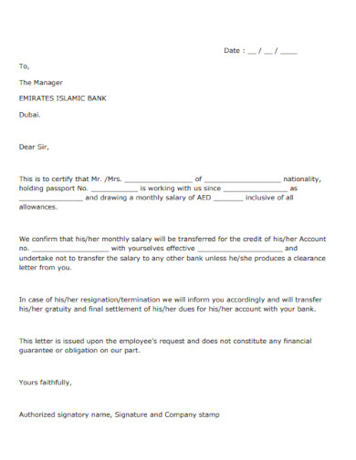 Salary Transfer Letter Template- 15+ Word, PDF Format Download!