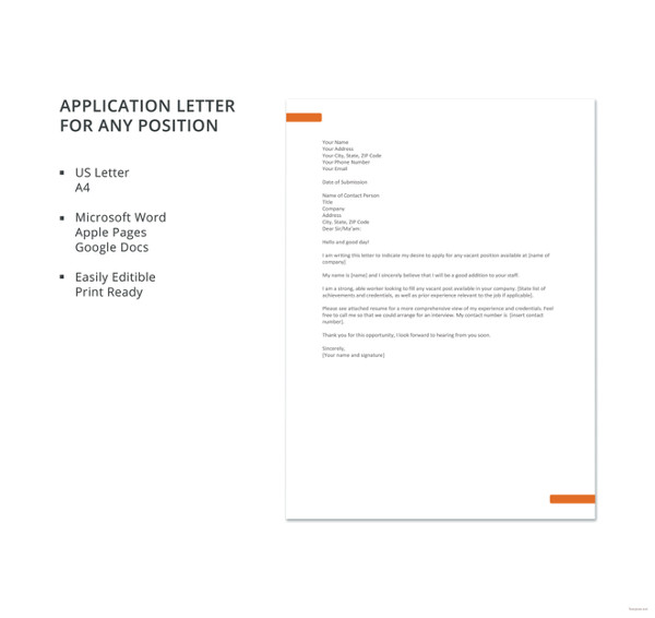 15+ Internship Job Application Letters- Free Word, PDF Format Download