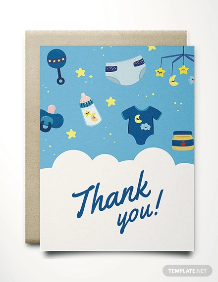 20 Baby Shower Thank You Cards Printable PSD AI Word Format Download 