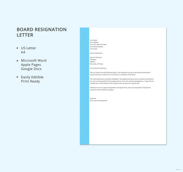 42+ Resignation Letter Template in Doc