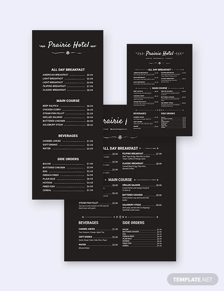 Hotel Menu - 10+ Free Templates in AI, PSD, MS Word, Pages