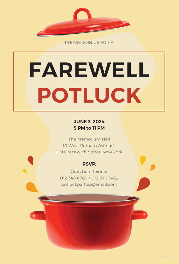 9 Potluck Party Invitation Designs Templates PSD AI Free 9 Potluck Party Invitation Designs Templates PSD AI Free