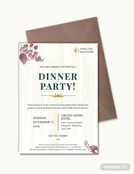 16 Corporate Dinner Invitations PSD AI
