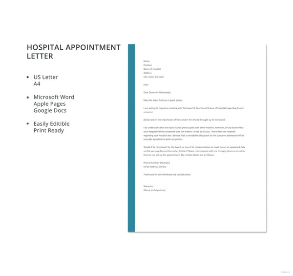 16+ Simple Appointment Letters - PDF, DOC