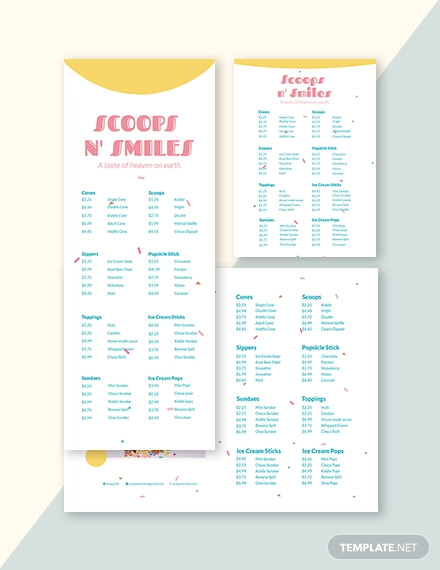 Ice Cream Menu 13 Free Templates In PSD EPS AI Word