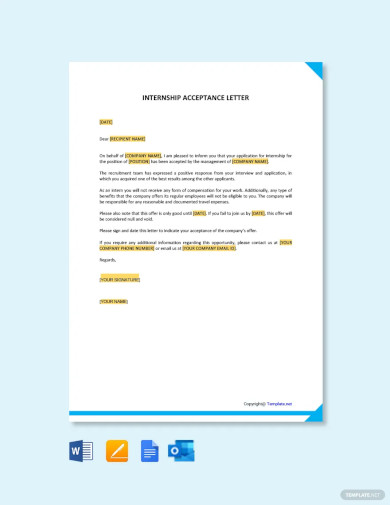 Internship Letter Templates - 9+ Sample, Example Format Download