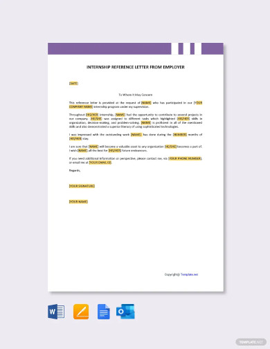 Internship Reference Letter Templates- 12+ Free Word, PDF Format Download!