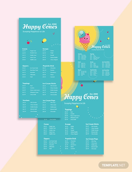 Ice Cream Menu - 13+ Free Templates in PSD, EPS, AI, Word
