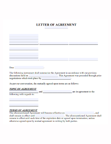 Agreement Letter Template - 28+ Free Sample, Example, Format Download