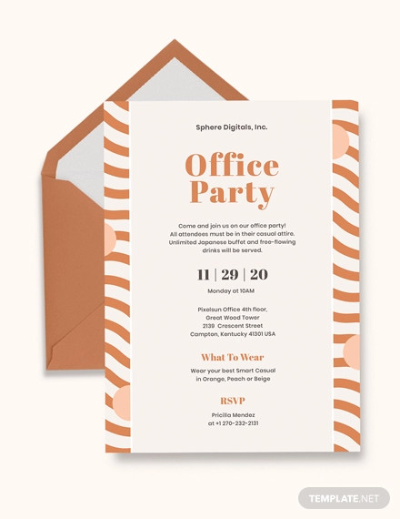 10 Office Party Invitations PSD AI Word