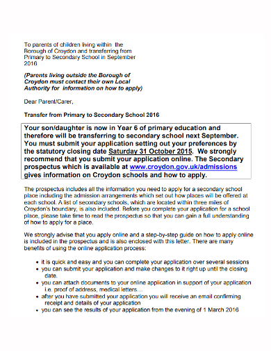 Free 13+ School Transfer Letter Templates, PDF, DOC