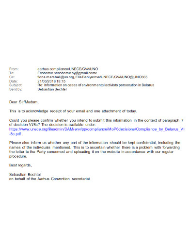 13+ Receipt Acknowledgement Letter Templates