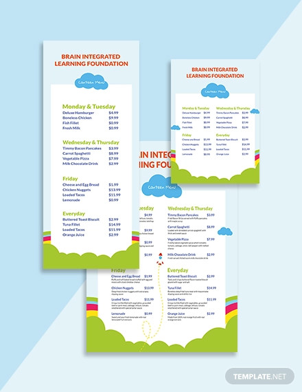 Daycare Menu - 14+ Free Templates in Word, PSD, AI