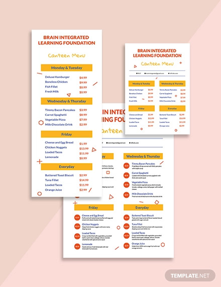 Preschool Menu 13 Free Templates In PSD EPS AI Word