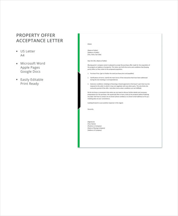 Property Offer Letter Templates - 12+ Free Word, PDF Format Download!