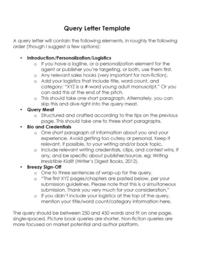 Free 16+ Query Letter Templates, PDF, Word
