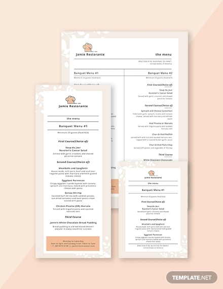 Banquet Menu - 10+ Free Templates in AI, PSD, Word, Pages
