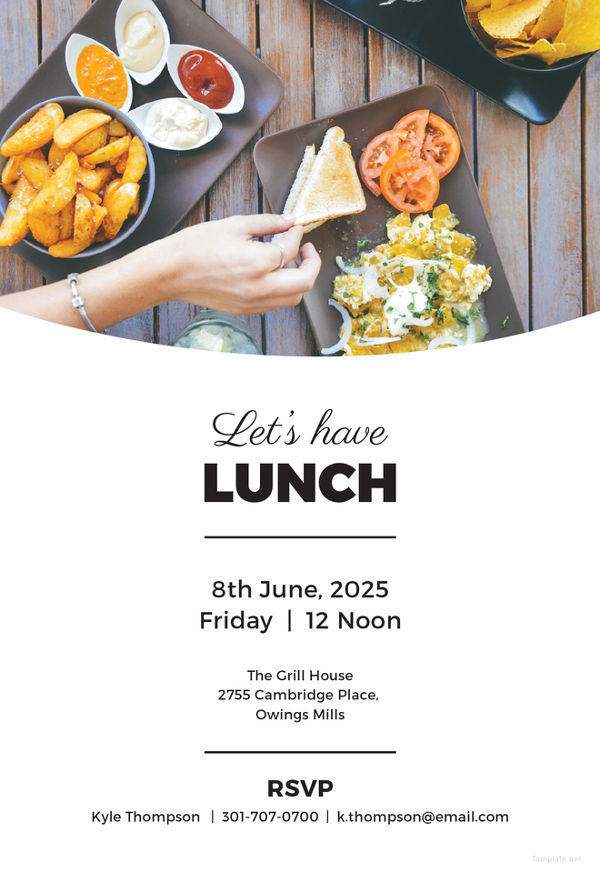 13 Team Lunch Invitations JPG Vector EPS Ai Illustrator Free 