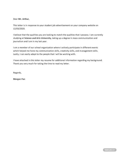 12+ Student Letter Templates in Google Docs | MS Word | Apple Pages | PDF