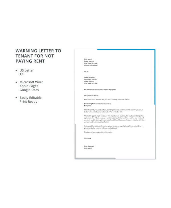 Tenant Warning Letter Template - 12 +Free Word, PDF Format Download!