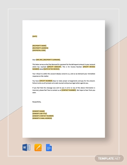 Payment Letter Template- 38+ Free PDF Documents Download | Free ...