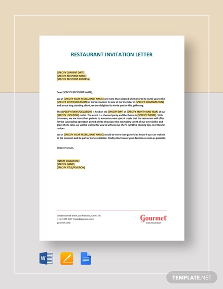 Invitation Letter Template - 28+ Free Word, PDF Documents Download