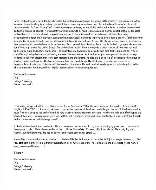 57+ Recommendation Letter Templates in PDF