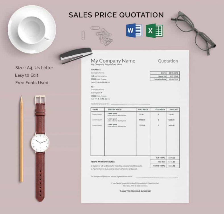 21+ Price Quotation Templates - DOC, PDF, XLS