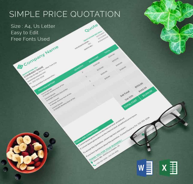 21+ Price Quotation Templates - DOC, PDF, XLS