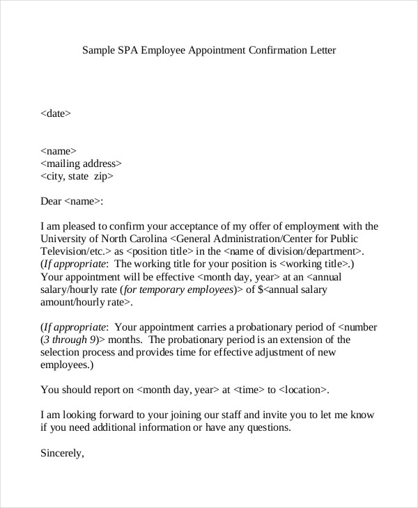 53+ Appointment Letter Template Examples