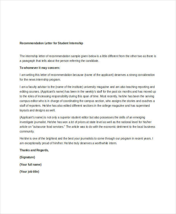 Simple Letter Of Recommendation Template For Your Needs Letter 