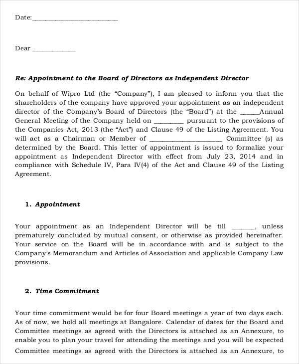 36+ Appointment Letters - Word, PDF Documents Download