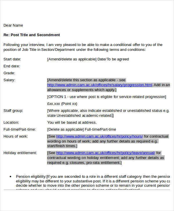 Offer Letter Templates in Doc - 46+ Free Word, PDF Documents Download