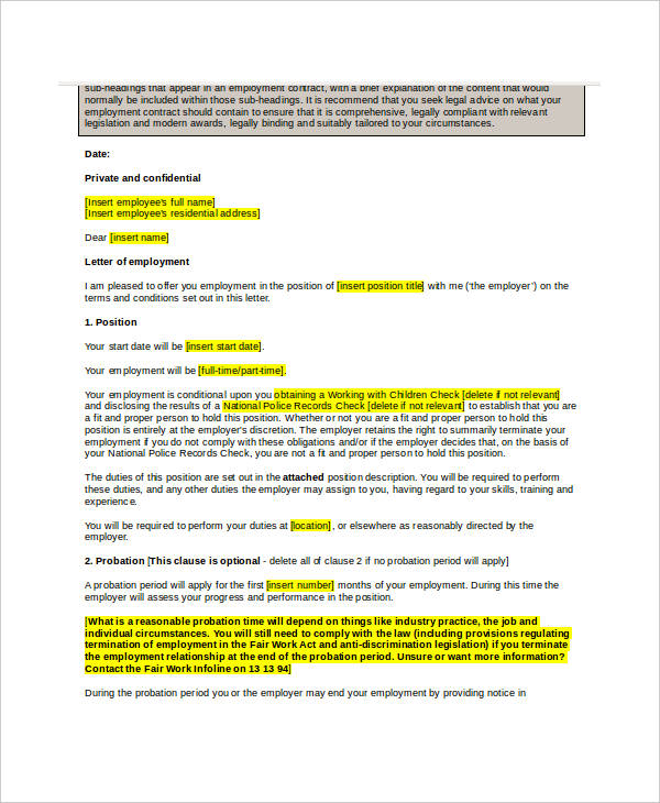 Offer Letter Templates in Doc - 46+ Free Word, PDF Documents Download ...