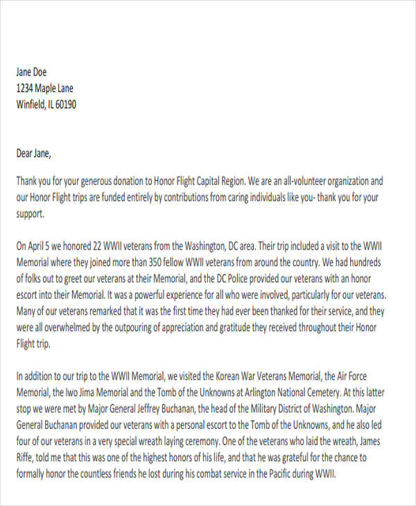 Thank You Letter Format