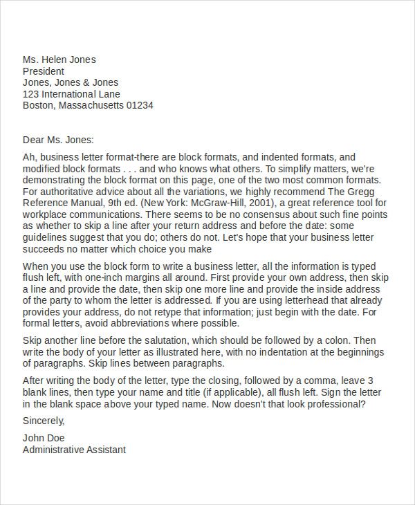 Formal Letter Templates - 65+ Free Word,PDF Document Download