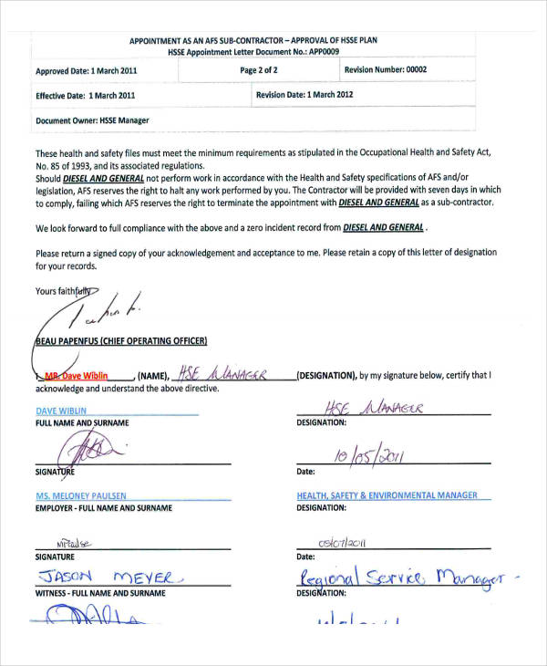 6+ Contractor Appointment Letter Templates - Free Samples, Examples ...