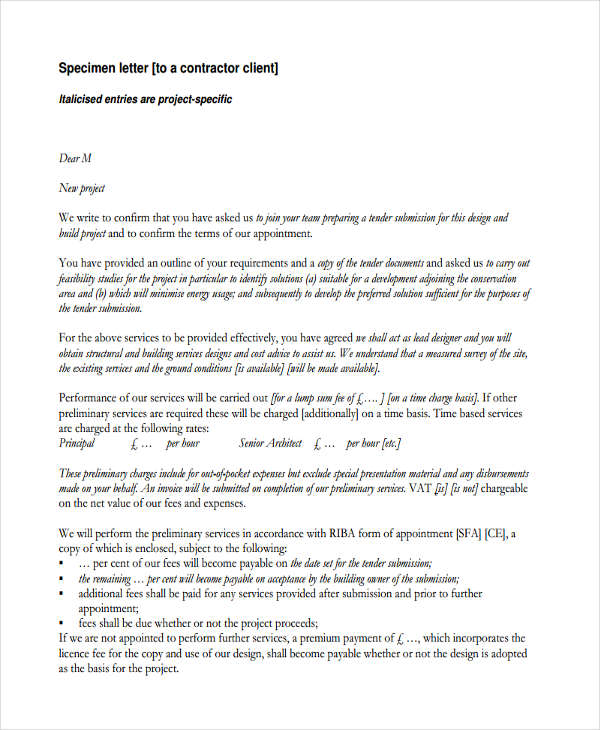 6+ Contractor Appointment Letter Templates - Free Samples, Examples ...