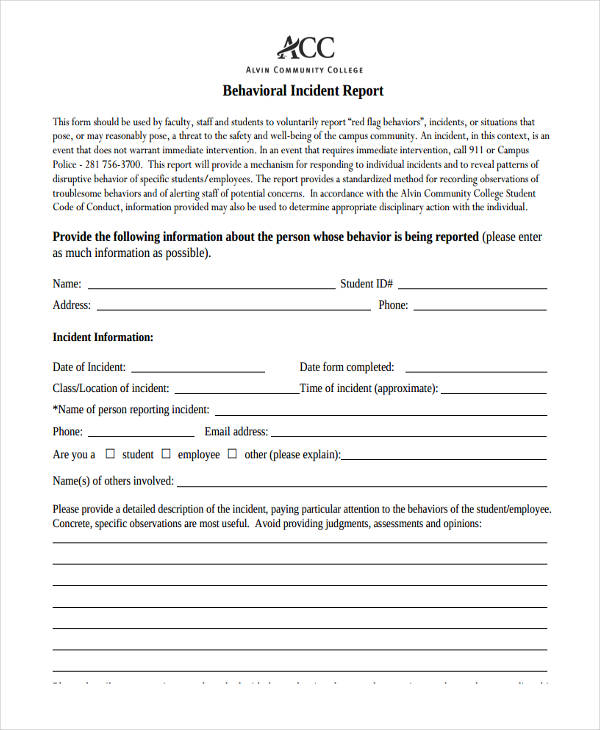 53+ Incident Report Templates - PDF, Word