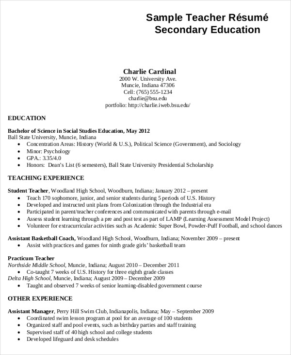 Generic Resume Template - 28+ Free Word, PDF Documents Download