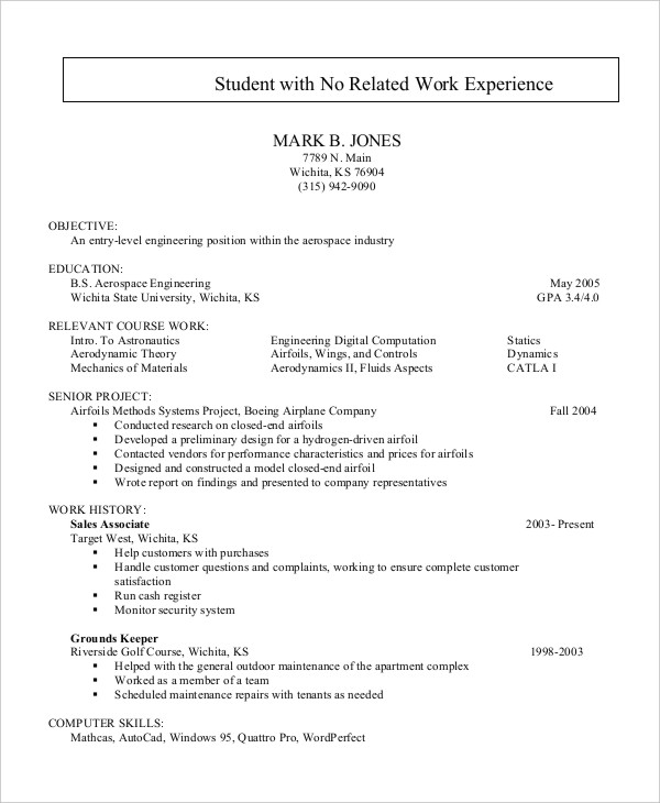 Resume No Experience Objective Gambarin us Backup Gambar