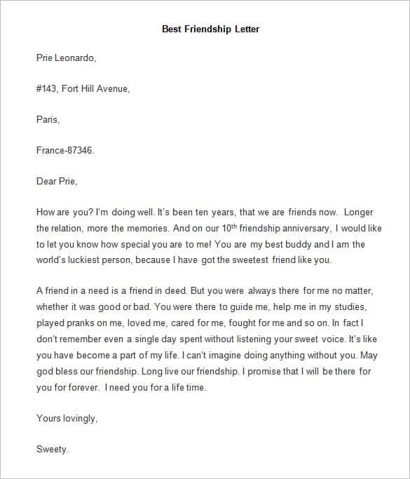49+ Friendly Letter Templates - PDF, DOC
