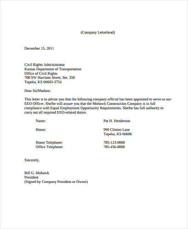 Company Appointment Letter Template - 15+ Word, PDF Format Download