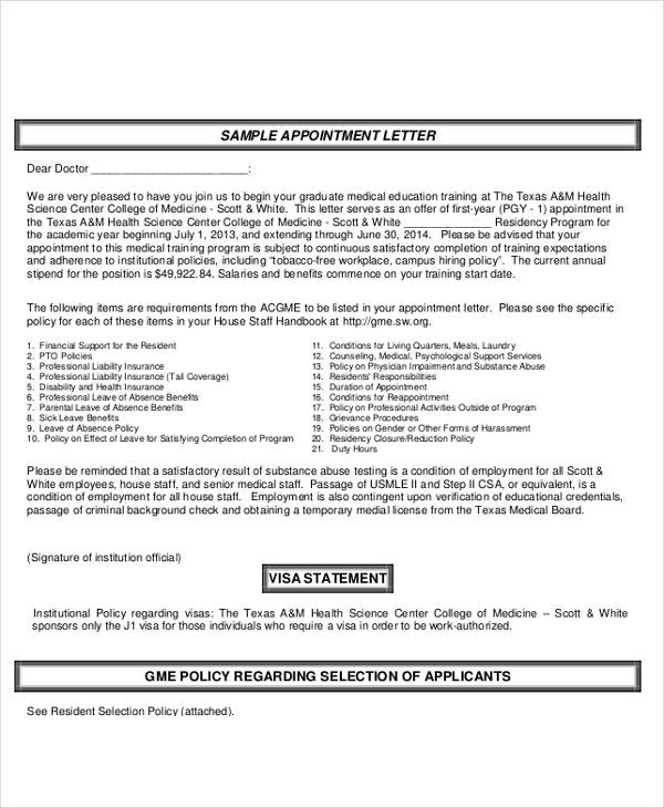 11+ Doctor Appointment Letter Templates - DOC, PDF