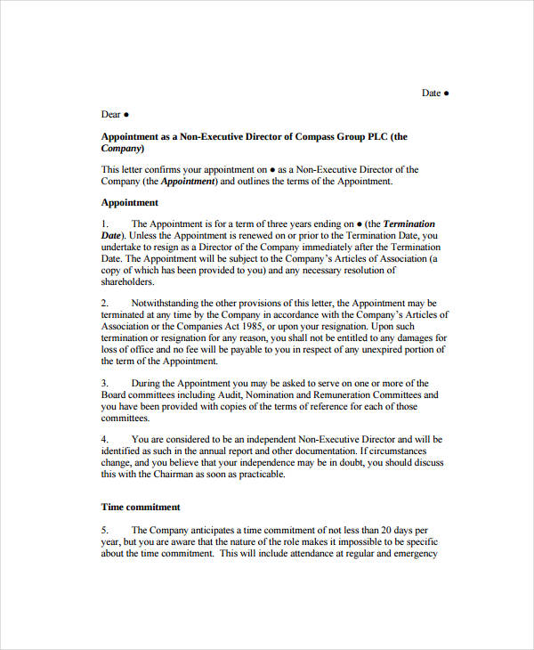 8+ Company Appointment Letter Templates - Samples, Examples Format Download